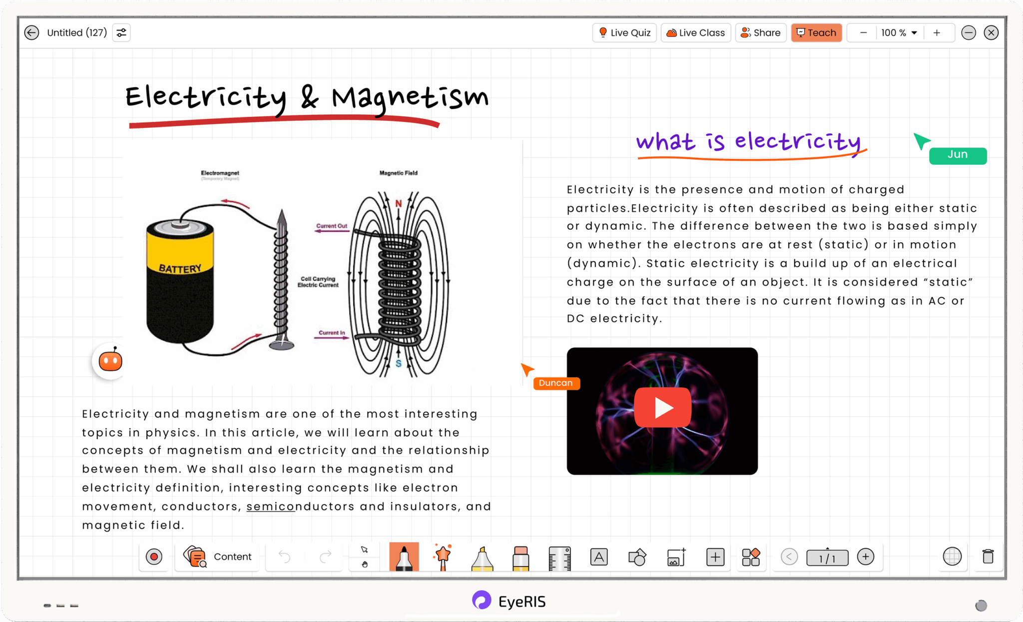Electronic Whiteboard – EyeRIS Interactive
